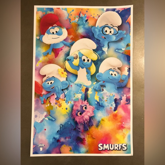 Design | Official The Smurfs 225 Movie Poster Smurfette Friends | Poshmark